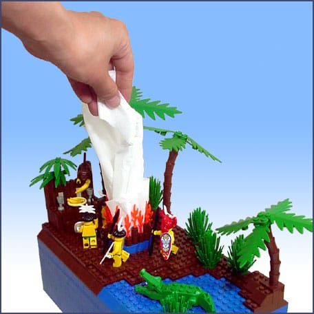 Lego tissue paper... on fire!