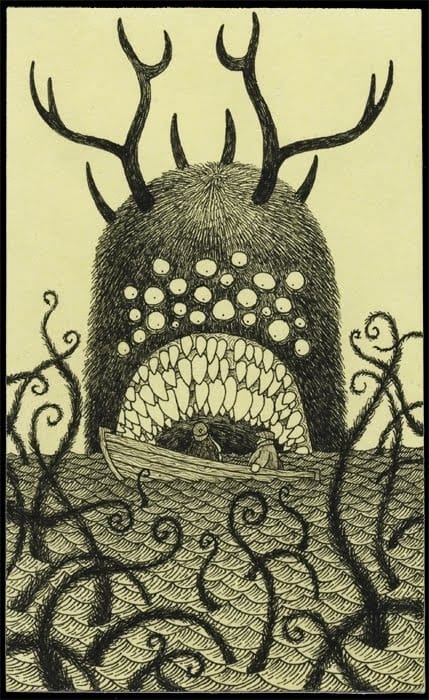 Amazing, scary, wonderful monster illustrations... on post-it notes!
