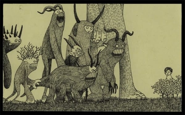 Amazing, scary, wonderful monster illustrations... on post-it notes!