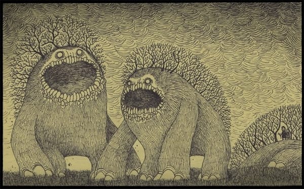 Amazing, scary, wonderful monster illustrations... on post-it notes!