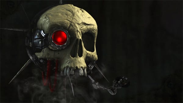 A life sized Warhammer 40K Servo-Skull