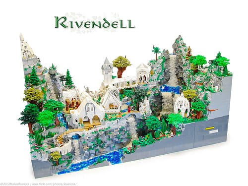 LOTR's Rivendell rendered in LEGO