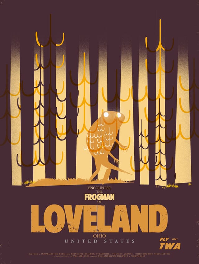 Minimalistic mythology travel flyers