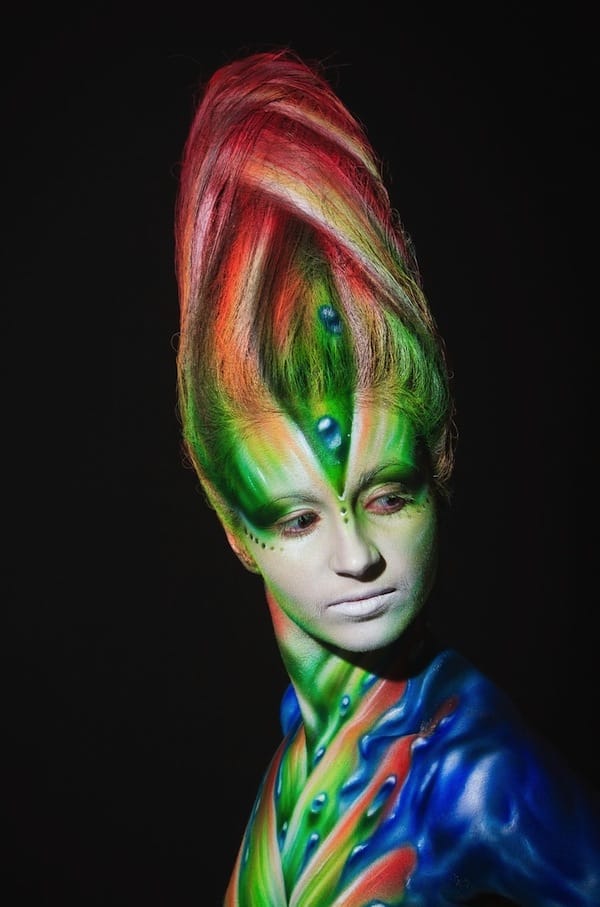 Alien cosplay created with just body paint