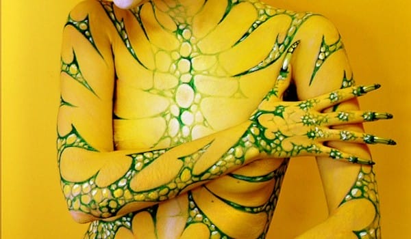 Alien cosplay created with just body paint