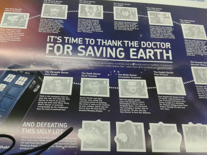 Sneak peek at collectible Doctor Who stamps sheets