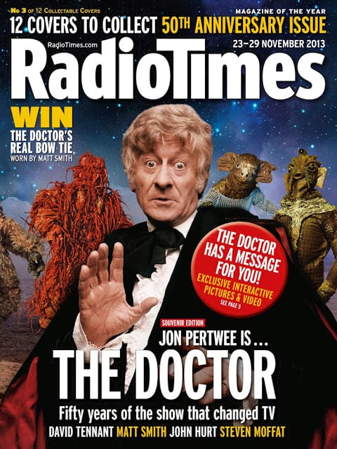 The first four Doctor Who collectable Radio Times covers