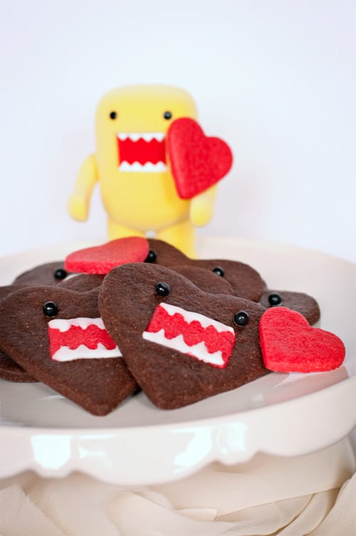 Geek grub: Domo-kun heart cookies