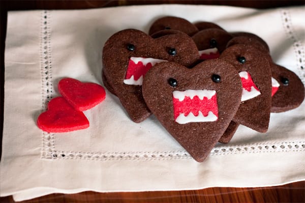 Geek grub: Domo-kun heart cookies