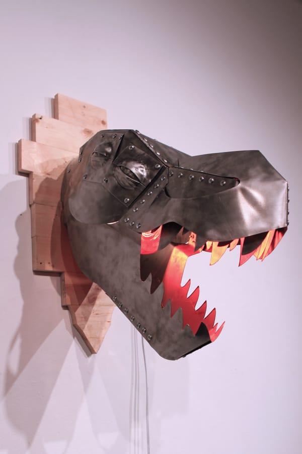 Glowing T-Rex head for your wall