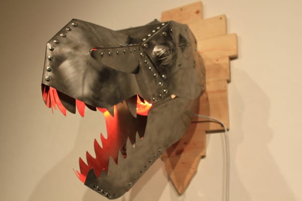 Glowing T-Rex head for your wall