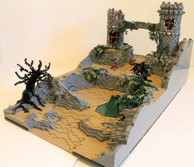 Wasteland ruins built in LEGO