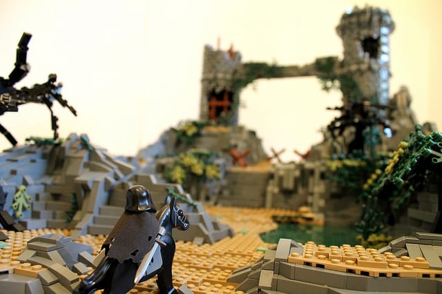 Wasteland ruins built in LEGO