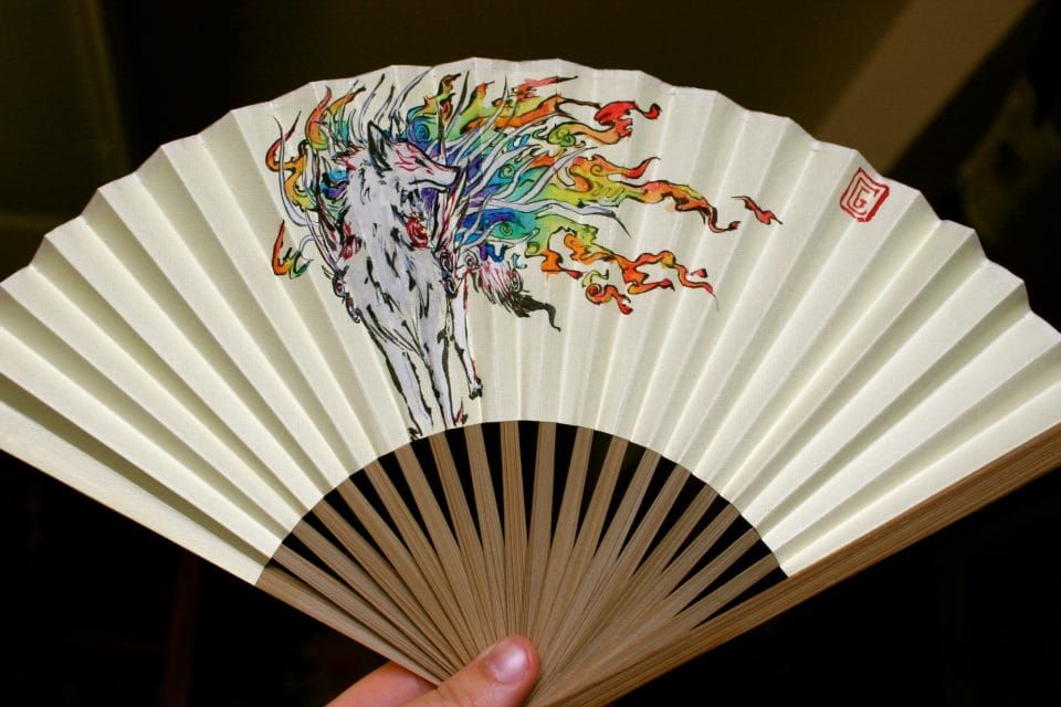 Video games painted onto fans