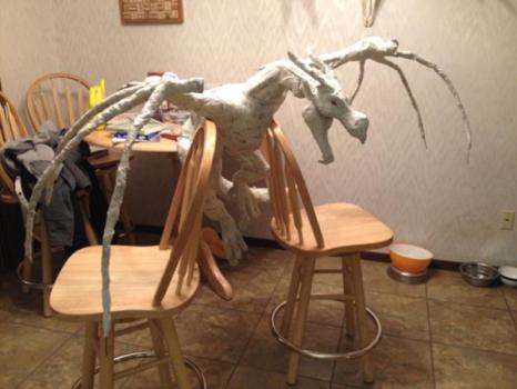Making the perfect paper mache dragon