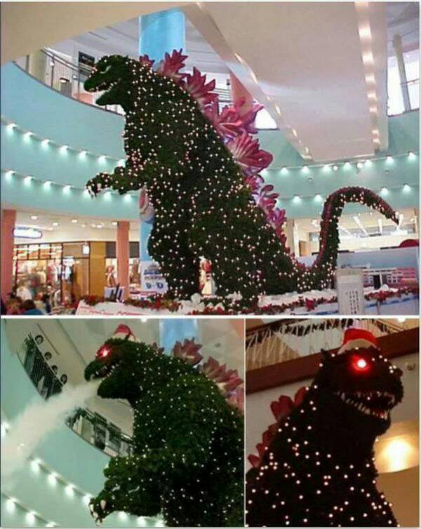This Godzilla Christmas tree wishes you festive grrreatings