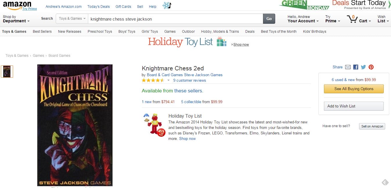 Unboxing Steve Jackson's Knightmare Chess