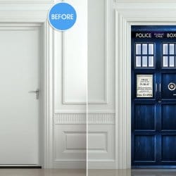 Transform your door with this TARDIS decal