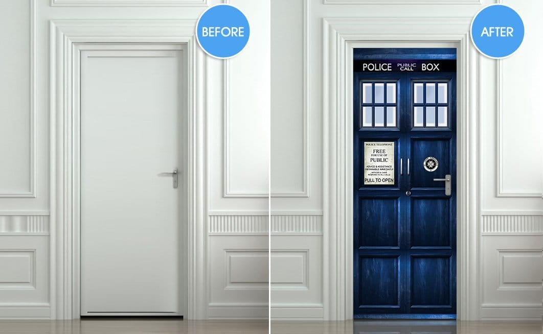 Transform your door with this TARDIS decal