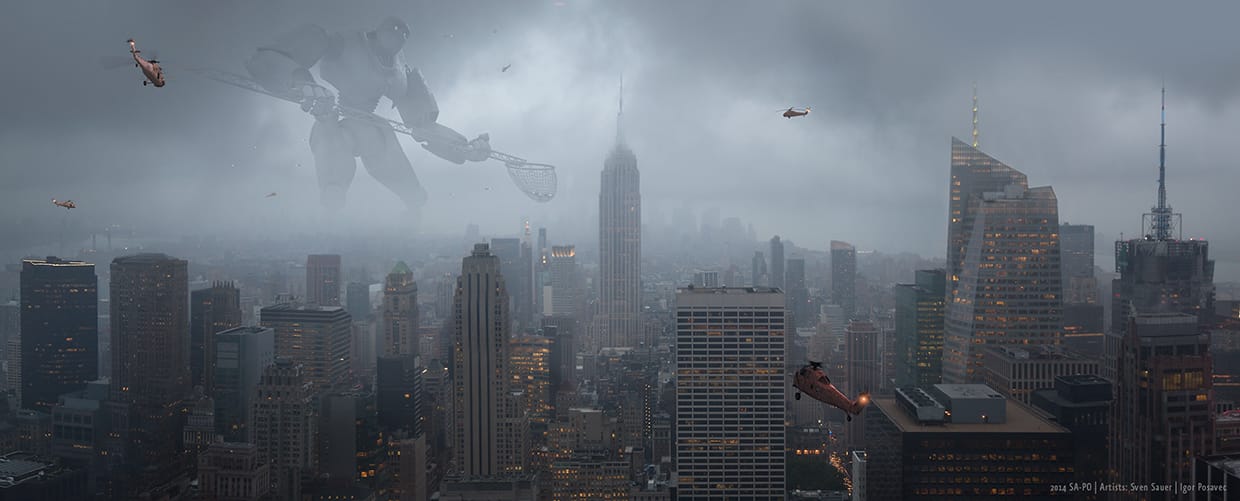 Lonely machine dreams of the giant city robot