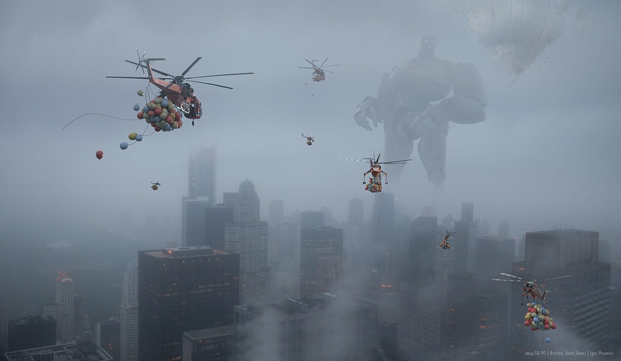 Lonely machine dreams of the giant city robot