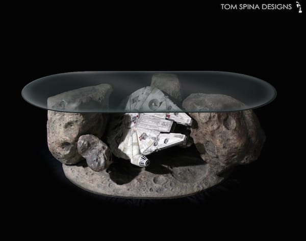 A collector's dream: Millennium Falcon asteroid coffee table