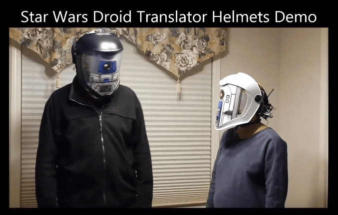 Droid translator helmets