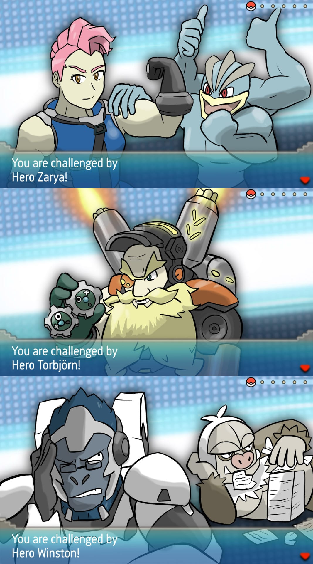 Overwatch characters and their Pokemon battles