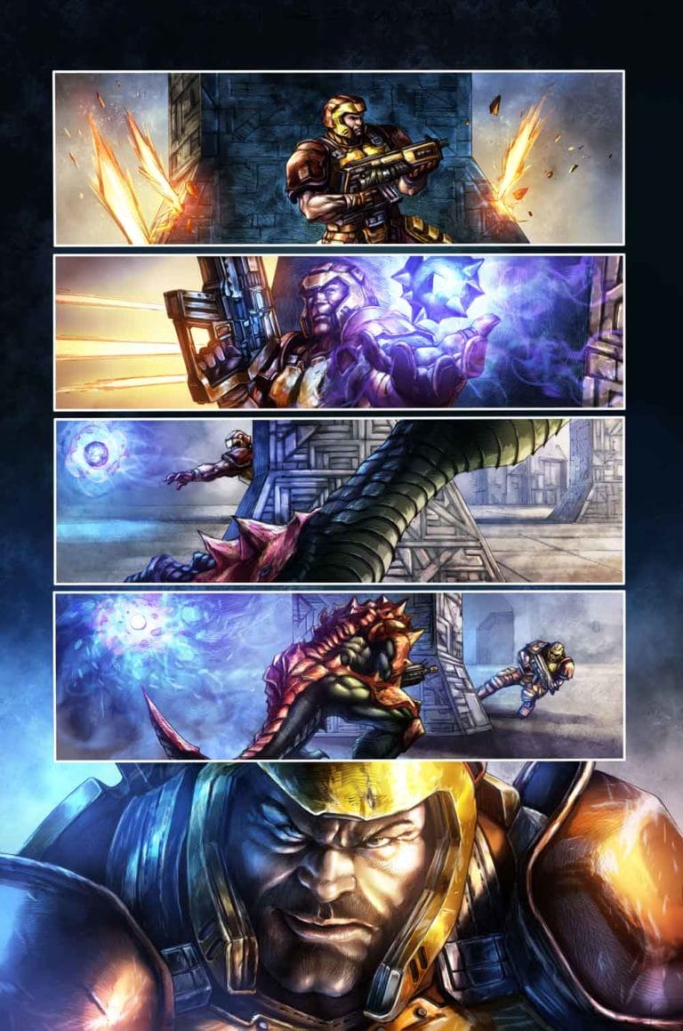 A first look at the Quake Champions comic character art