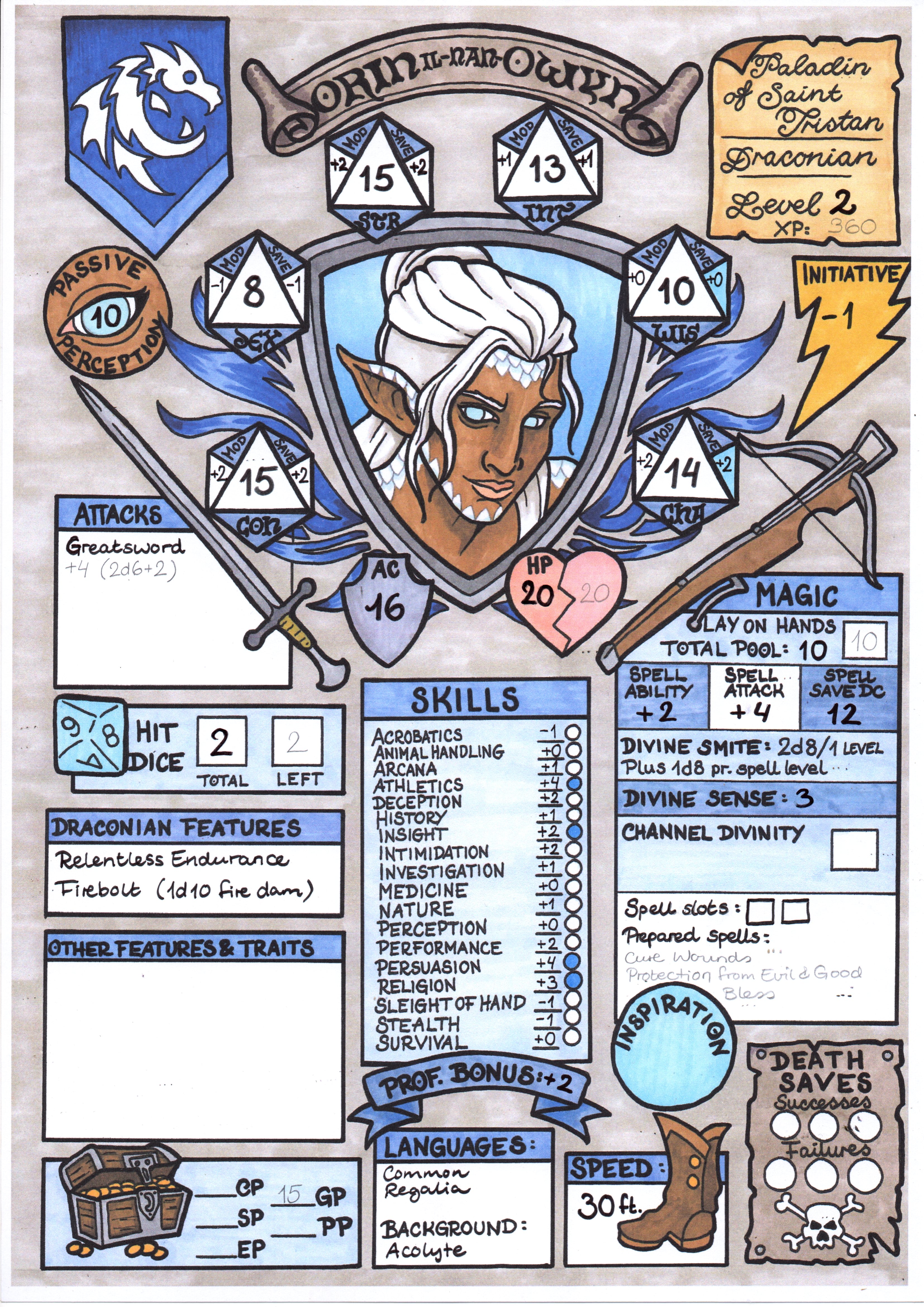 Marvel at Liselle's custom character sheets