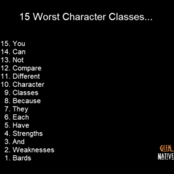 The 15 worst character classes in D&D by rank