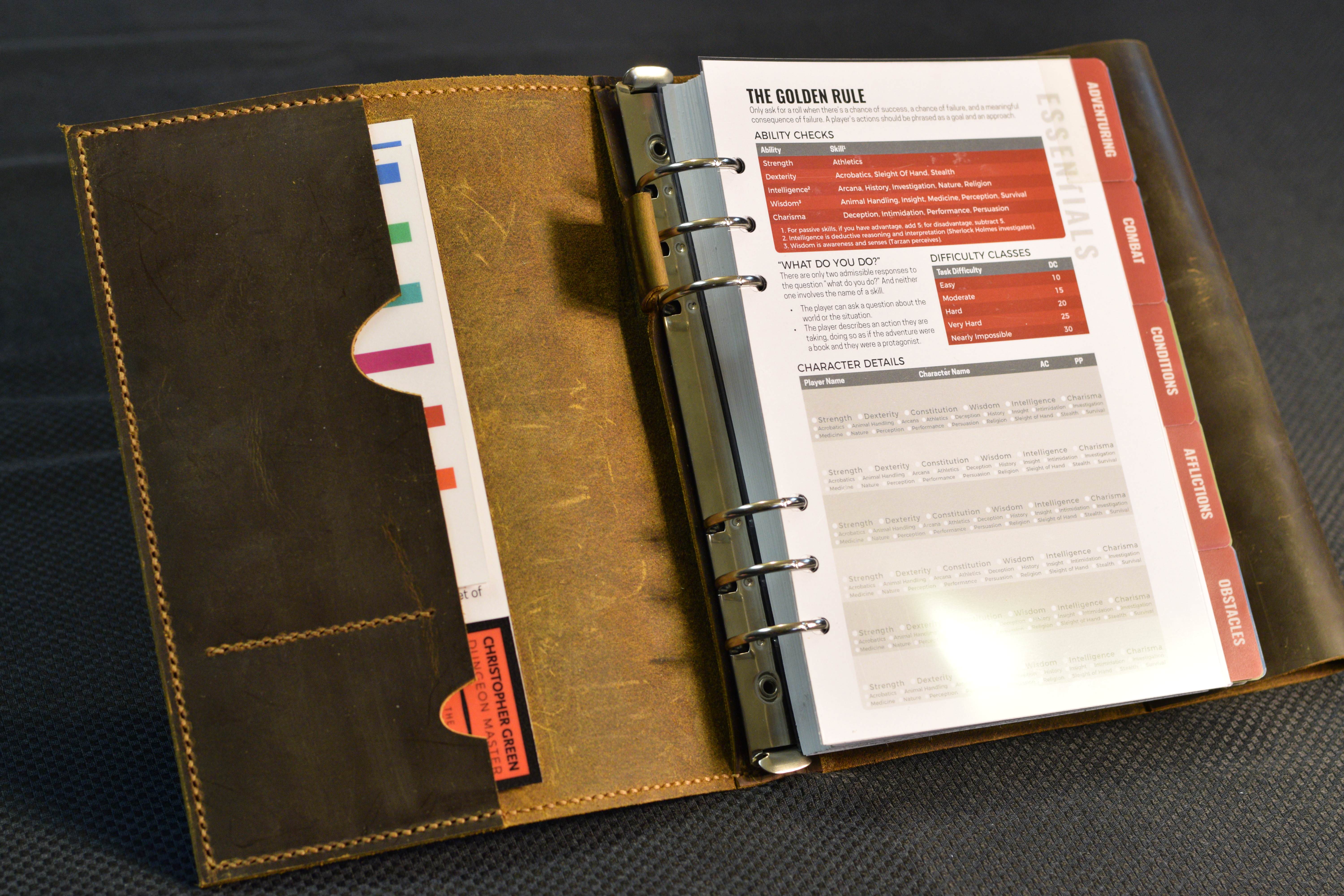 This handmade DM's Guide is hundreds of dollars perfect