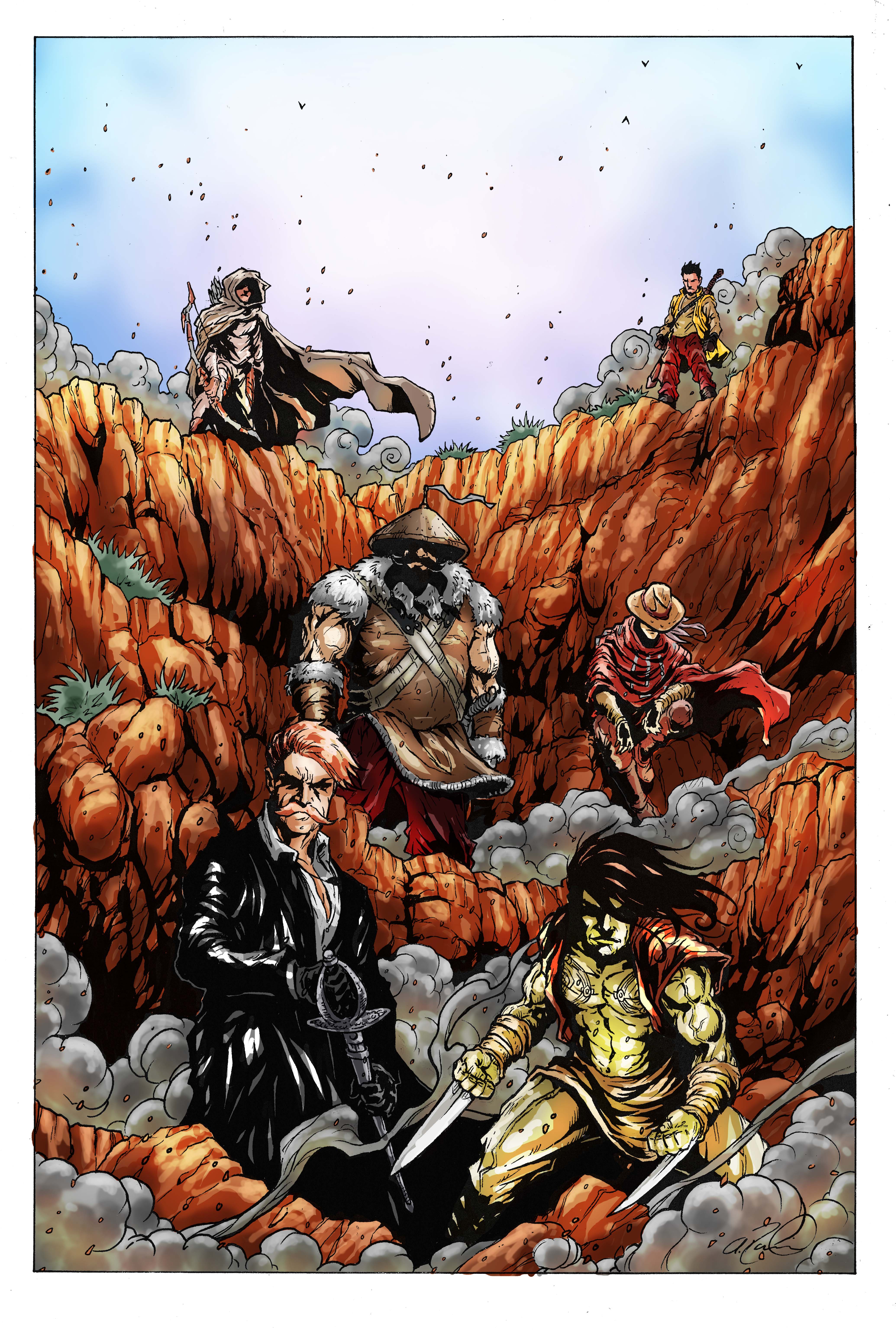 The art inside Six Swords volume 1