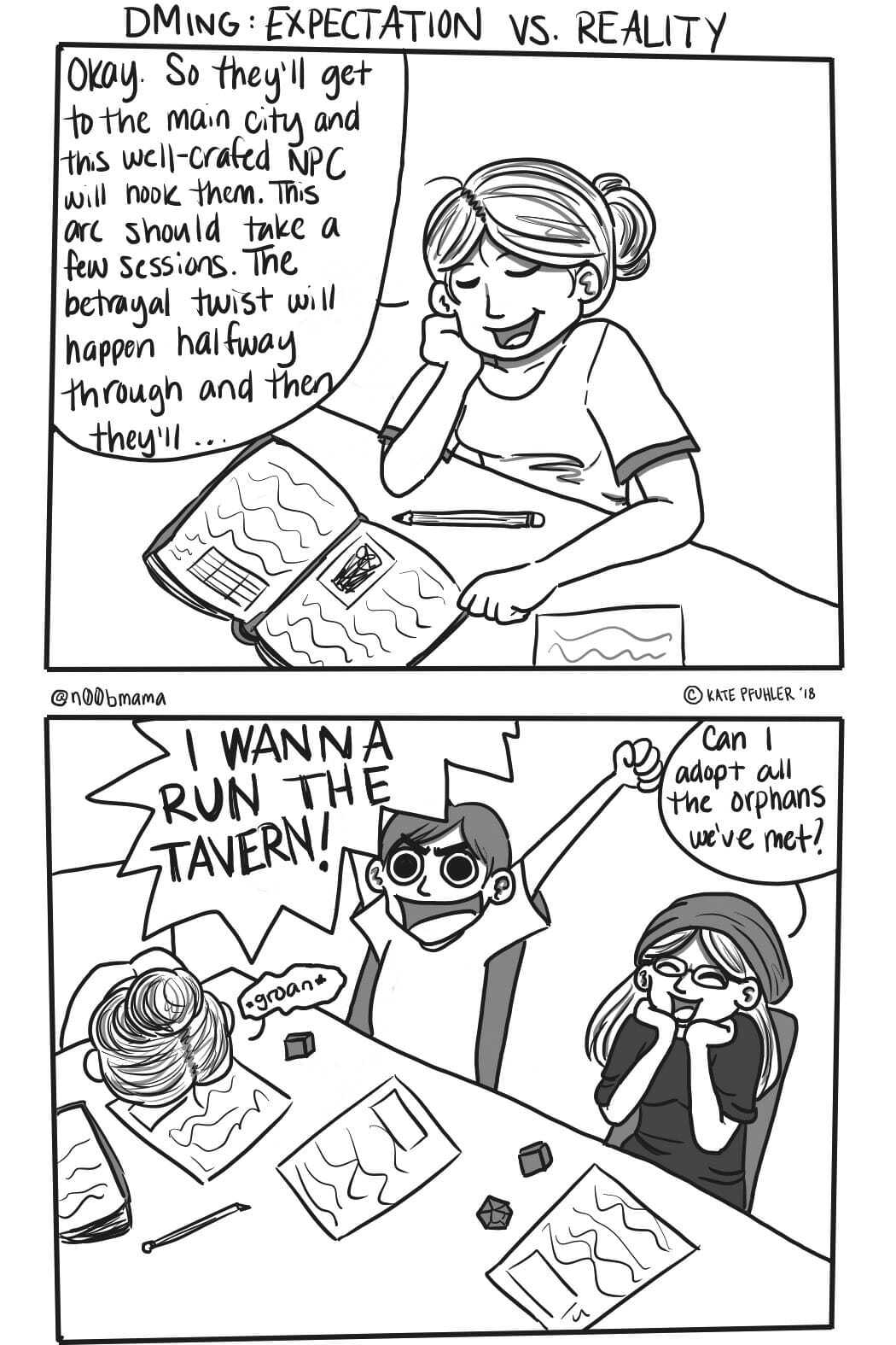 DMing: Expectations vs Reality according to N00b Mama