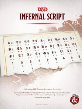 WotC issue official $10 D&D Infernal Script font for charity