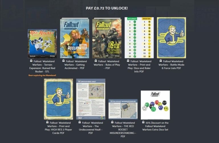 Humble bundles up $301 worth of Fallout RPG and 3D mini files