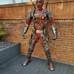 Artist makes life-size Deadpool sculpture from junk parts