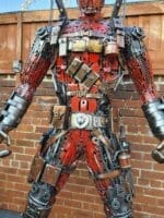 Artist makes life-size Deadpool sculpture from junk parts