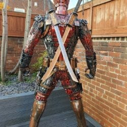 Artist makes life-size Deadpool sculpture from junk parts