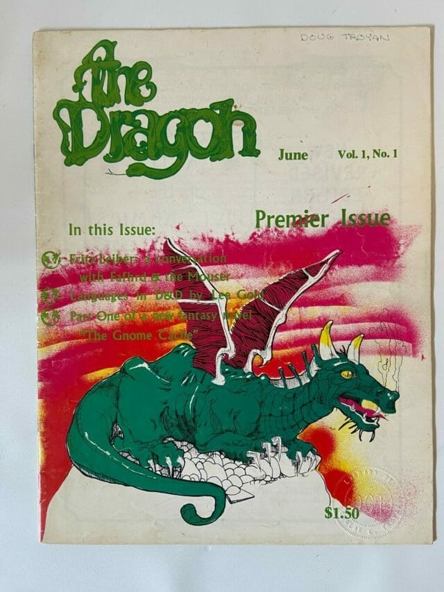 The first issue of The Dragon Magazine is live on ebay