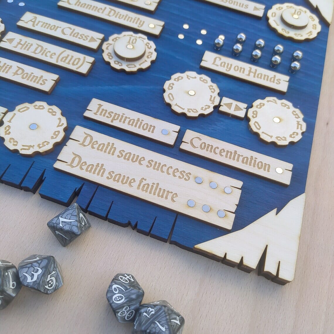 Wooden trackers for D&D character classes