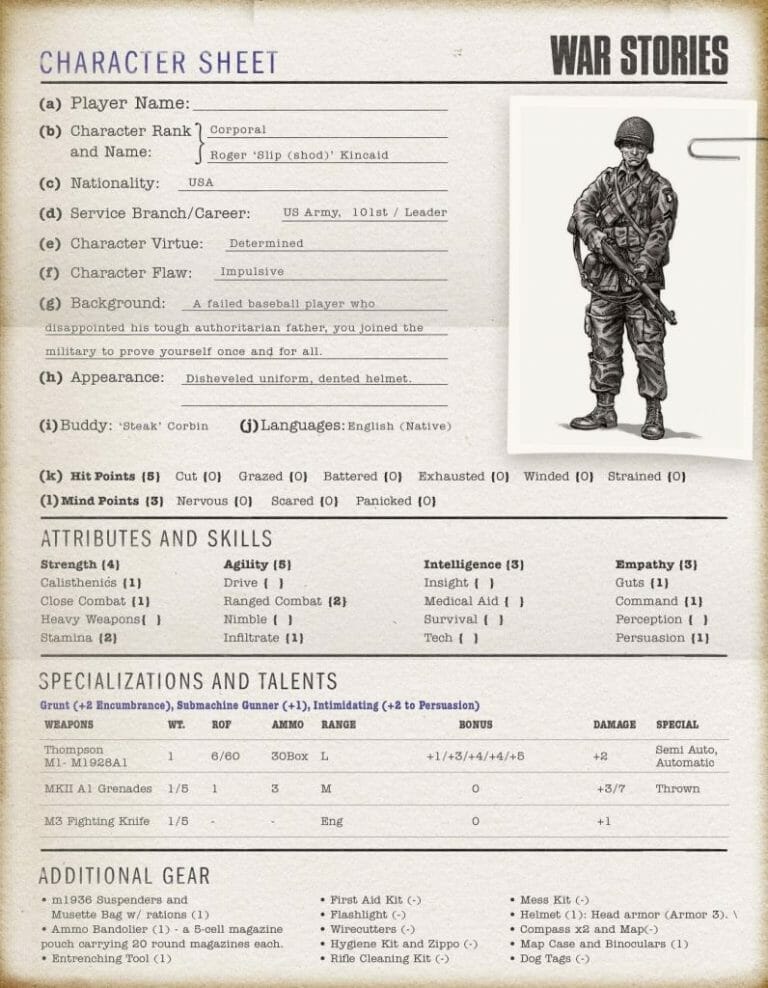 War Stories, a WW2 RPG powered by Free League's Year Zero Engine ...
