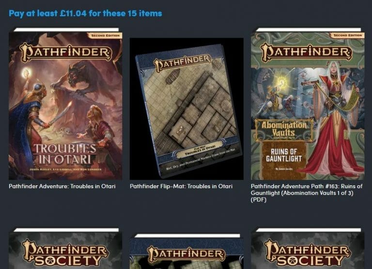 Pathfinder's RPG double-bundle is incredibly rare with a vast ...