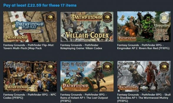 Pathfinder's RPG double-bundle is incredibly rare with a vast assortment of offers