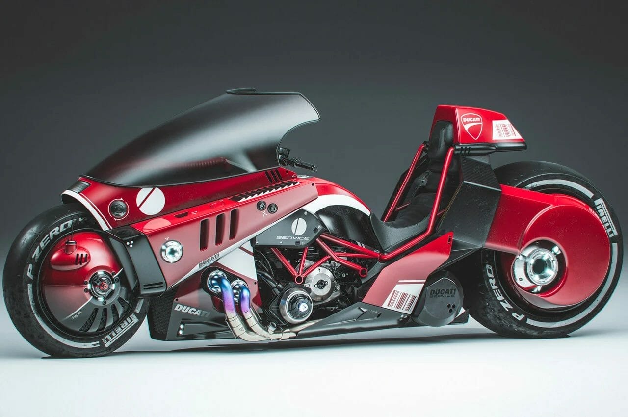 Concept artist transforms Ducati Diavel into Kaneda's motorbike from Akira