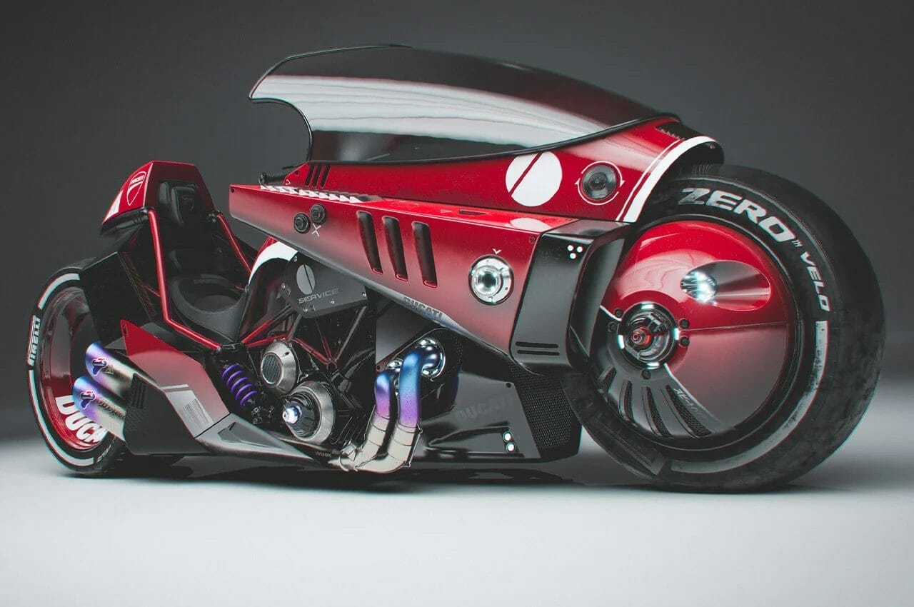 Concept artist transforms Ducati Diavel into Kaneda's motorbike from Akira