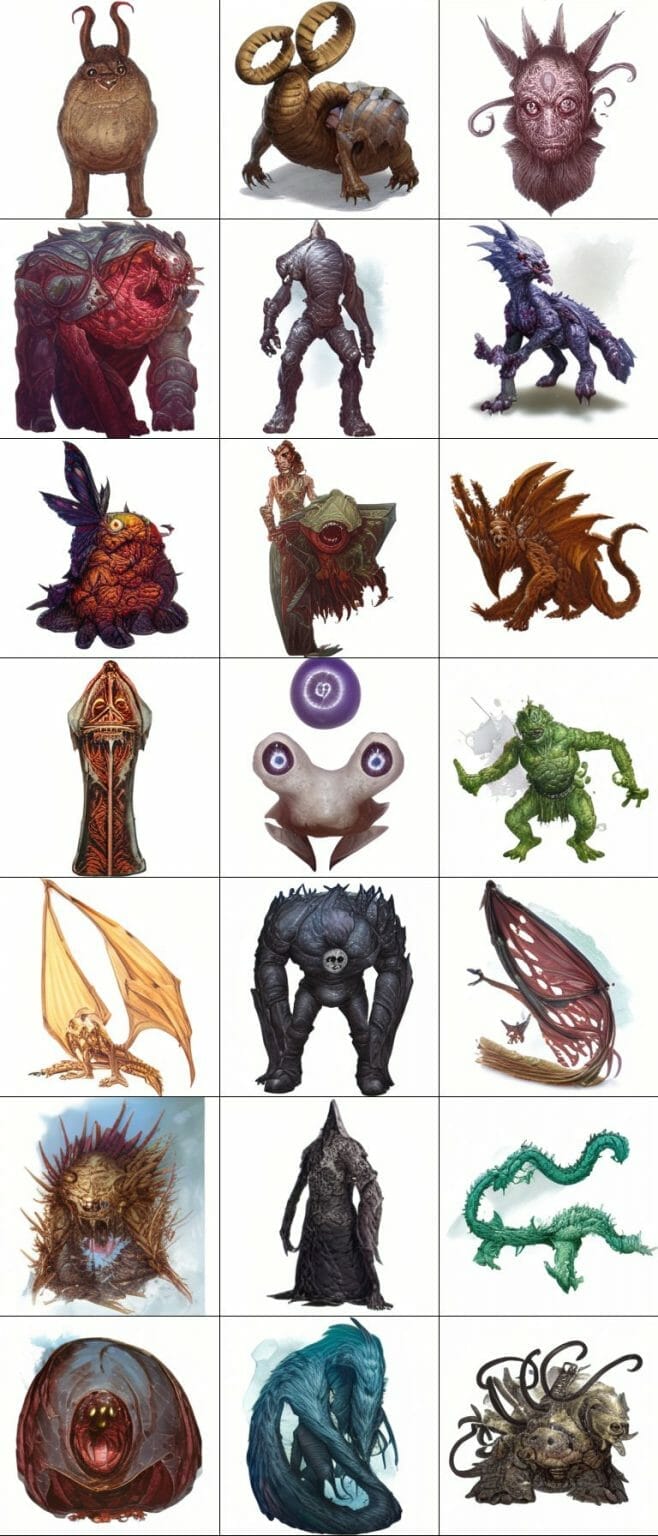 These are the D&D monsters created by AI