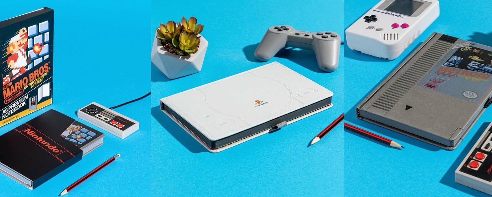 Paper notebooks that look like gaming consoles