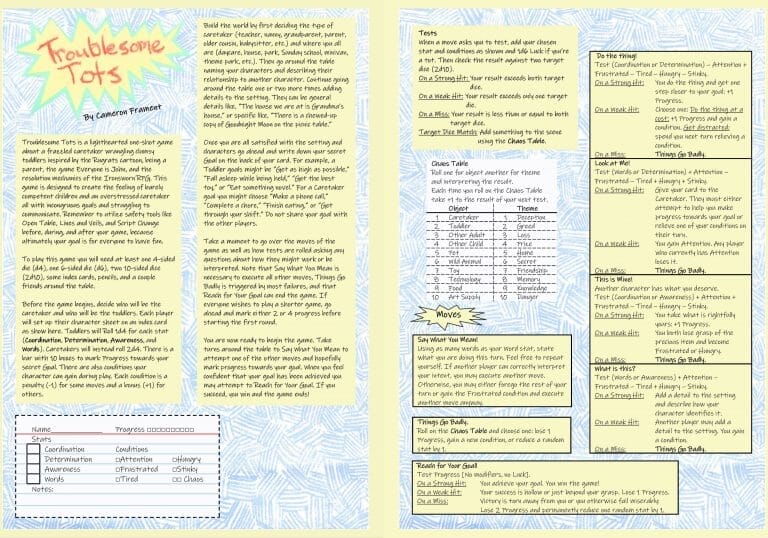 50 tips and resources for making your own single-page RPG