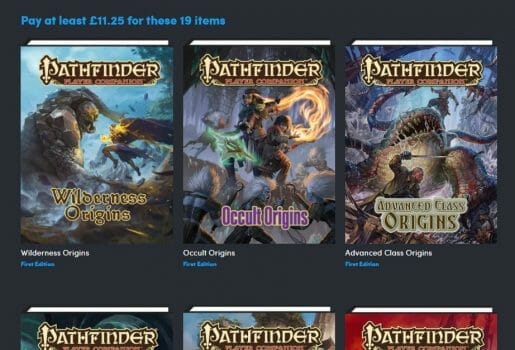 Pathfinder 1e character options get a Humble Bundle with hardback option